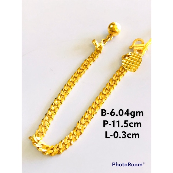Rantai tangan padu budak kait 1 emas 916 tulen | Shopee Malaysia