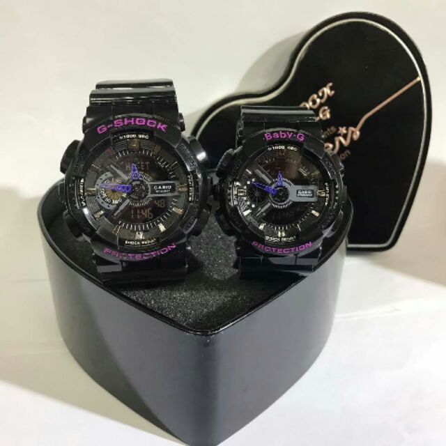 G-Shock Couple Analog-Digital (Black & Purple) | Shopee Malaysia