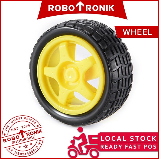 DC Geared Motor / 65MM Wheel, Moto TT 130 Dual Shaft w/ Yellow Gear Box ...