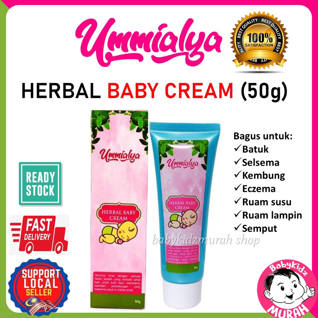 Ummialya Herbal Baby Cream 50g | Untuk Selsema baby , Batuk kahak ...