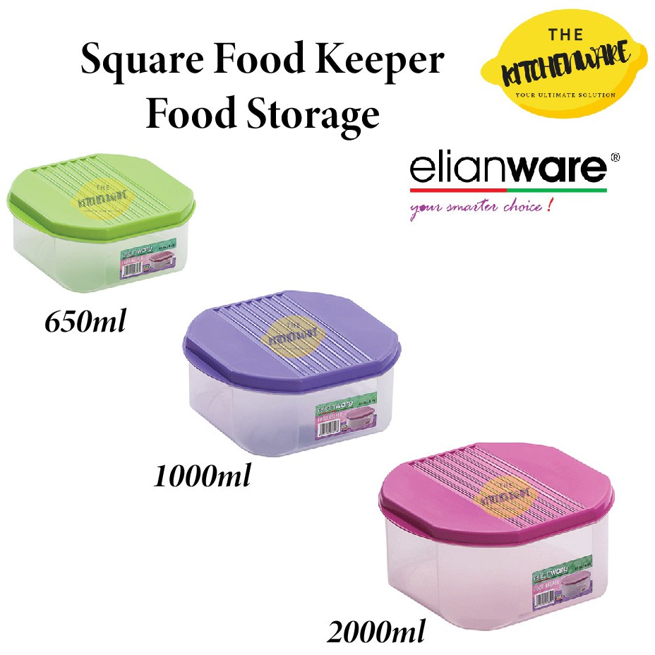 Elianware Square Food Keeper/ Tupperware/ Food Container/ Lunch Box ...
