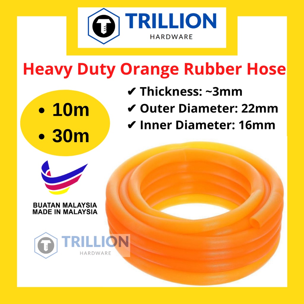 [Ready Stock] Heavy Duty Orange Rubber Hose Garden Hose Water Hose Paip Getah Paip Air Paip ...