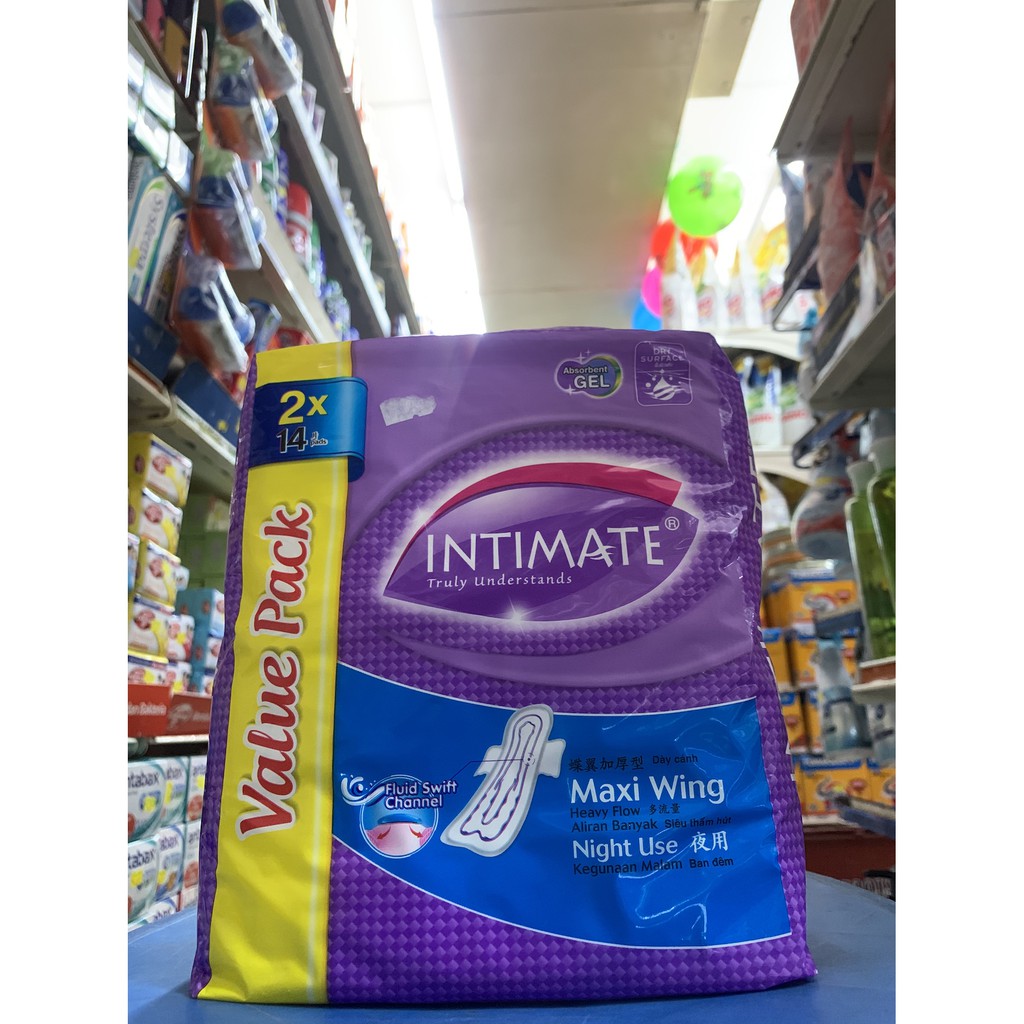 Intimate Maxi Wing Night Use 280mm (Value Pack)(2 x 14 pads) / (14 pads ...