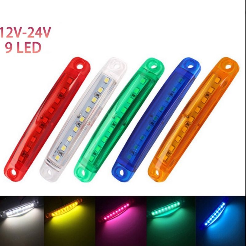 DC 12V 24V 9 LED Warning Brake Light Side Marker Led Emergency Night ...