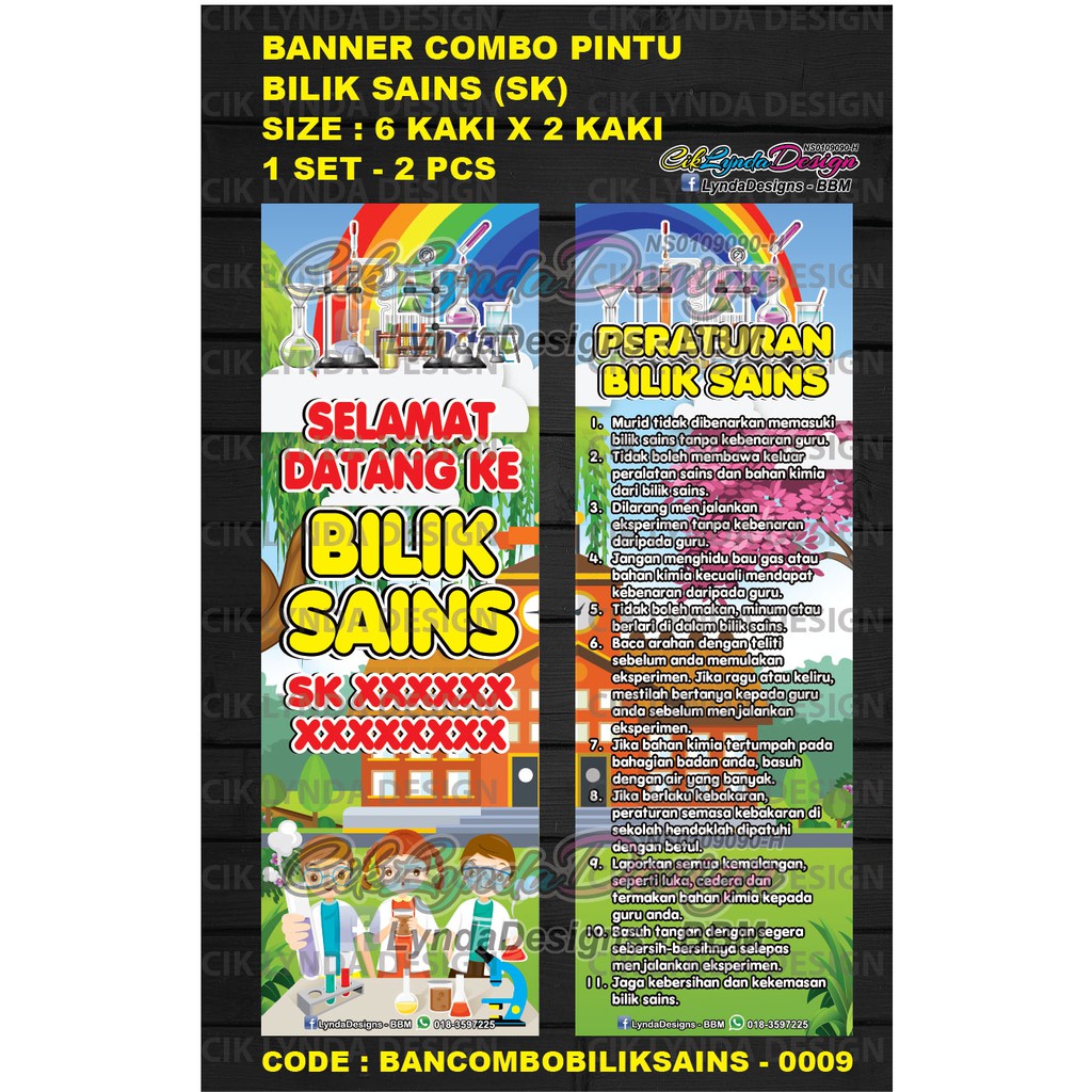PRE-ORDER - BANNER / BUNTING - COMBO PINTU BILIK SAINS (SK) | Shopee ...