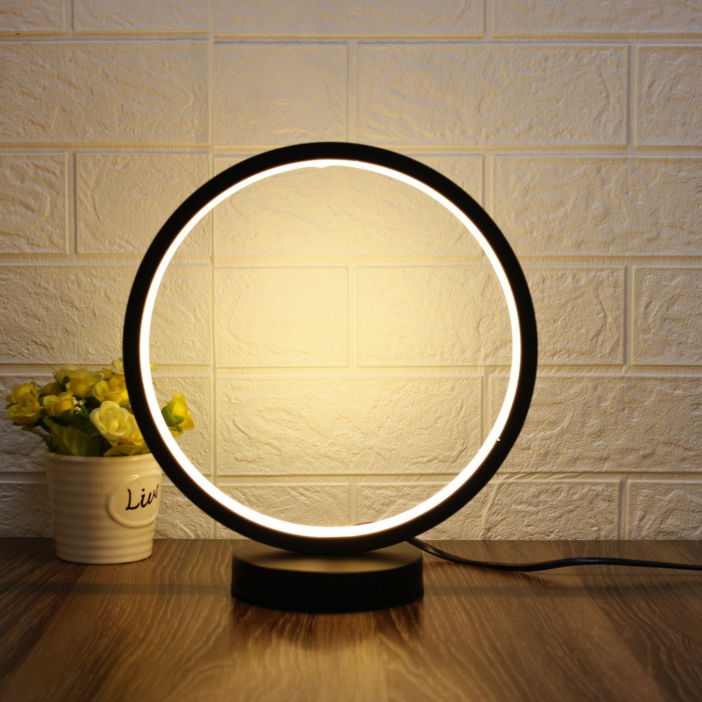 Table Light Lamp Bedroom Bedside Lamp Living Room Creative Circle ROUND ...