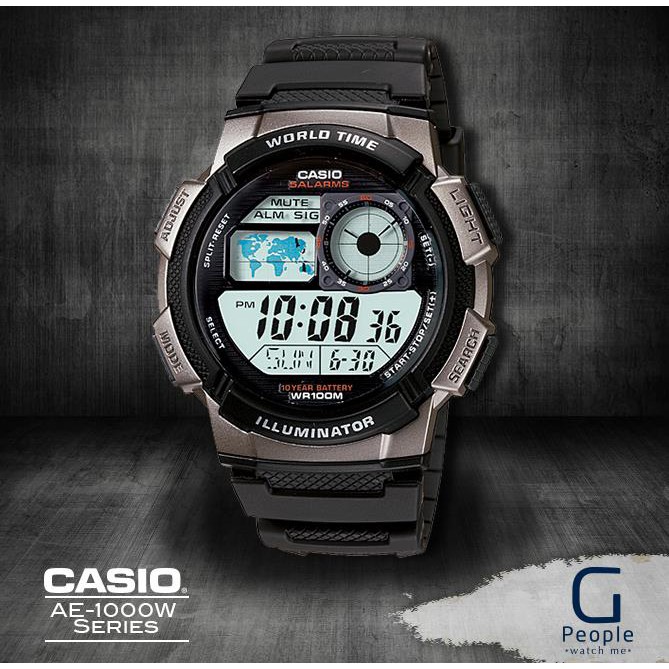 CASIO AE-1000W-1BV / AE-1000W-1B / AE-1000W WORLD TIME WATCH 100% ORIGINAL | Shopee Malaysia