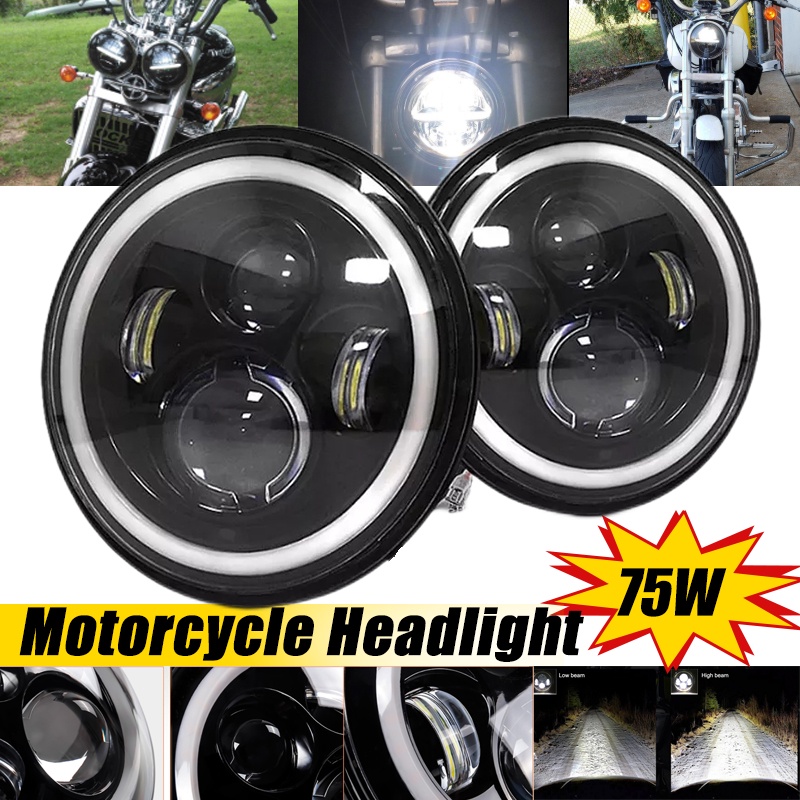 7 Inch LED Headlight Motorcycle High Beam Ring Headlight Round For ...