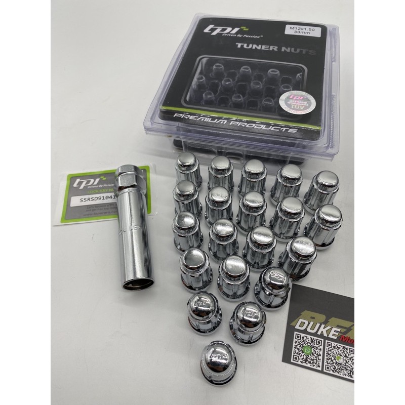 TPI Lock Nut 12x1.5MM 33MM 6 Spline Lock Nut 20Pc Tire Nut Tpi Wheel ...