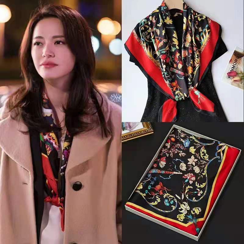 LISA Printed Scarf Square Scarf Silk Feel Scarves Fashion Hot sale ...