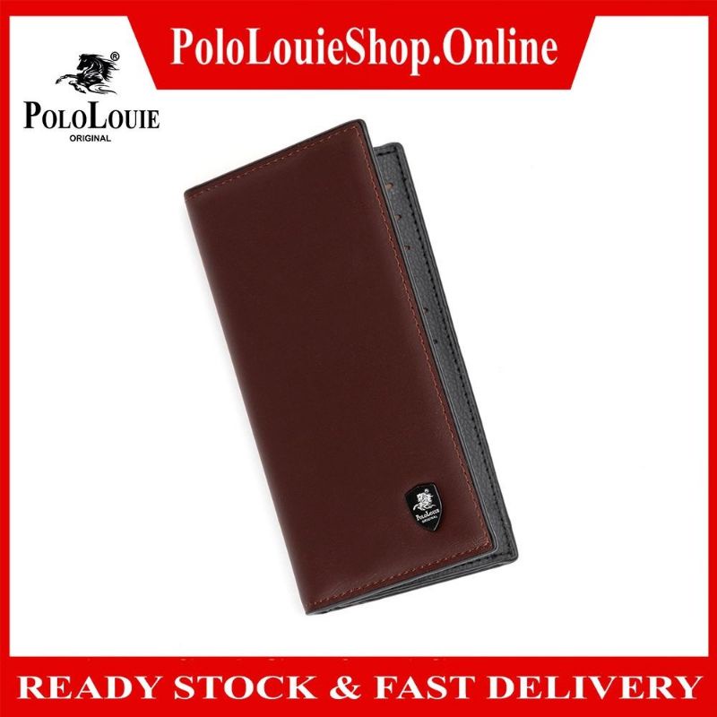 Original Polo Louie Men's Synthetic Leather Long Wallet Plain Card ...