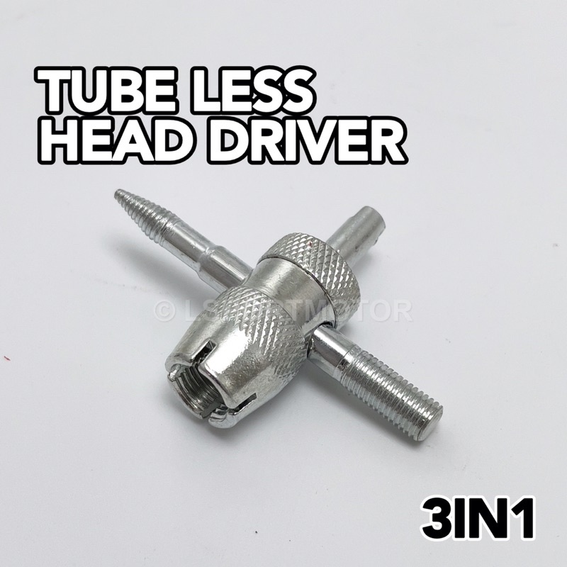 TUBE LESS HEAD DRIVER (3in1) SPANNER TAYAR TYRE INNER TUBELESS ...