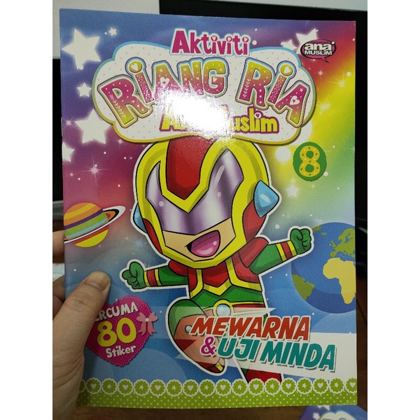 Buku Aktiviti Riang Ria ANA MUSLIM Buku Mewarna Sticker Uji Minda Kanak ...