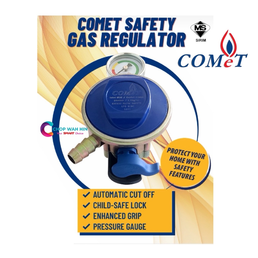 Comet Low Pressure Safety Gas Regulator With Meter 628C Imported ...
