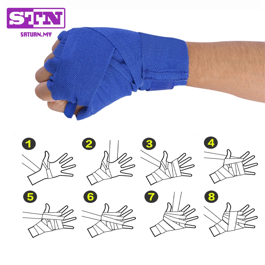 【STN】2PCS Boxing Hand Wrap MMA Bandage Wraps 5M Handwrap Muay Thai ...