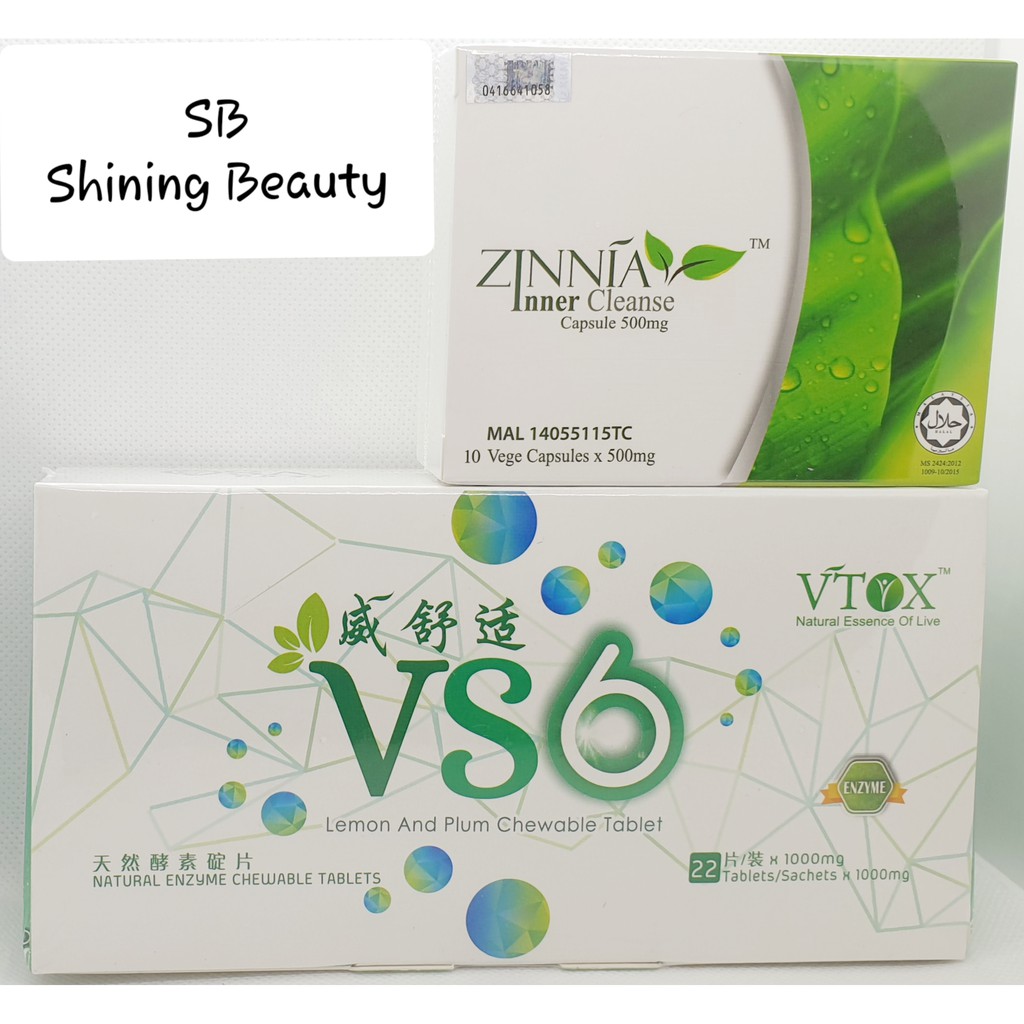 Zinnia Inner Cleanse 10 caps ( EXP : 09 / 2022) + VTOX VS6 Natural ...