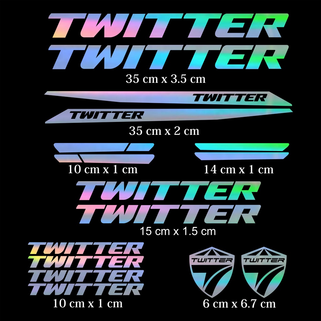 Decal Bike Twitter Sticker Racing Bike Cutting Bicycle Sticker | Shopee ...