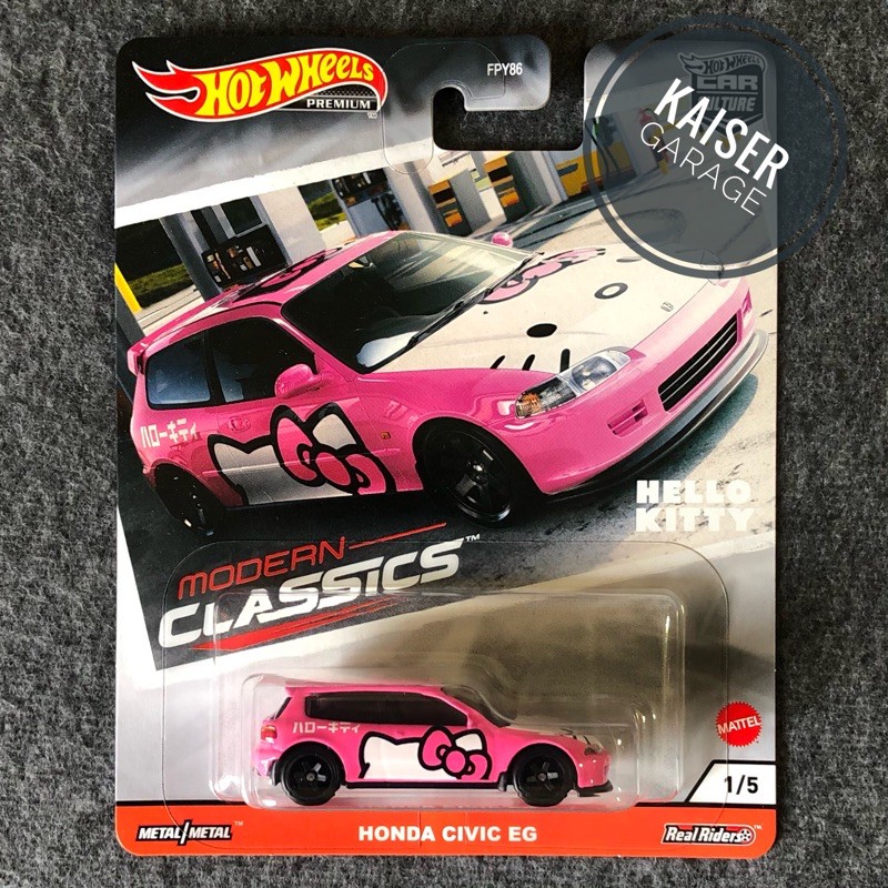 Hot Wheels Premium MODERN CLASSICS : Honda Civic EG Hello Kitty (FREE ...