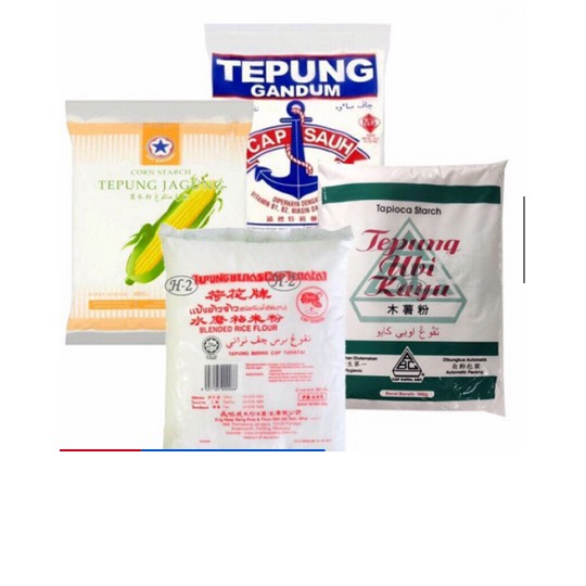 Tepung Jagung/ Gandum Cap Sauh/ Ubi Kayu/ Beras Teratai - Starch/Flour ...