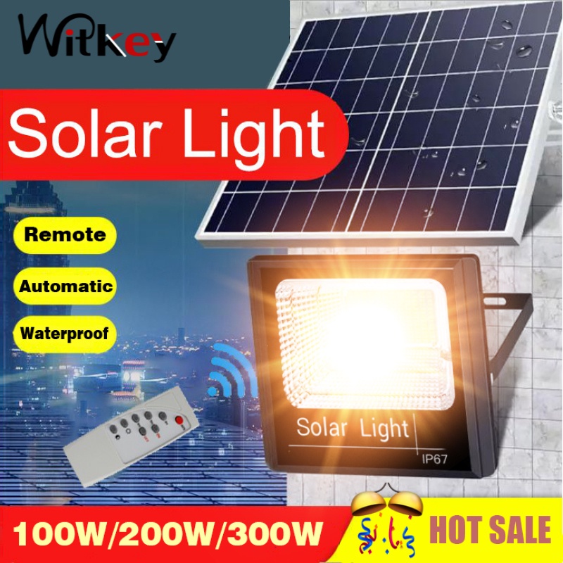 [Warm Light] Solar Light Outdoor Lighting 1000W LED Solar Spotlight ...