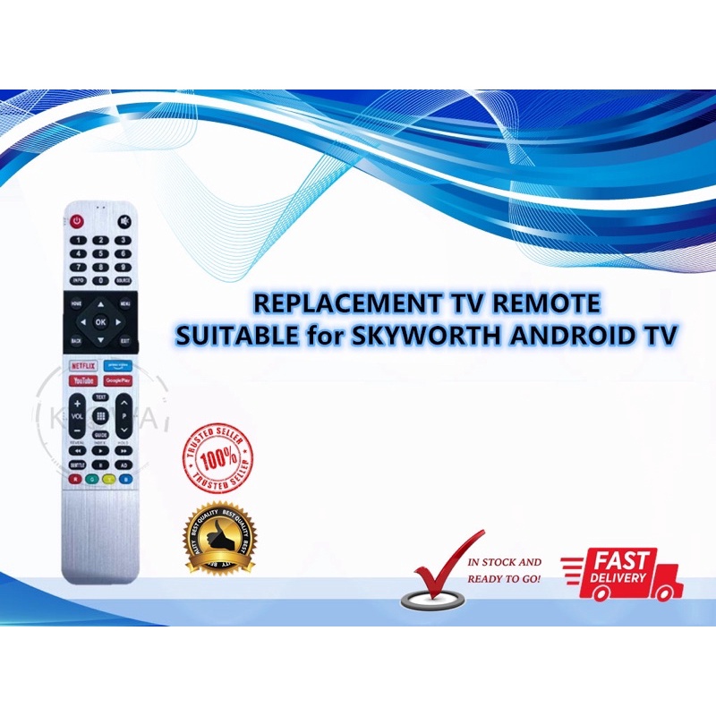 SKYWORTH REPLACEMENT SMART TV LED REMOTE CONTROL YOUTUBE NETFLIX PRIME ...
