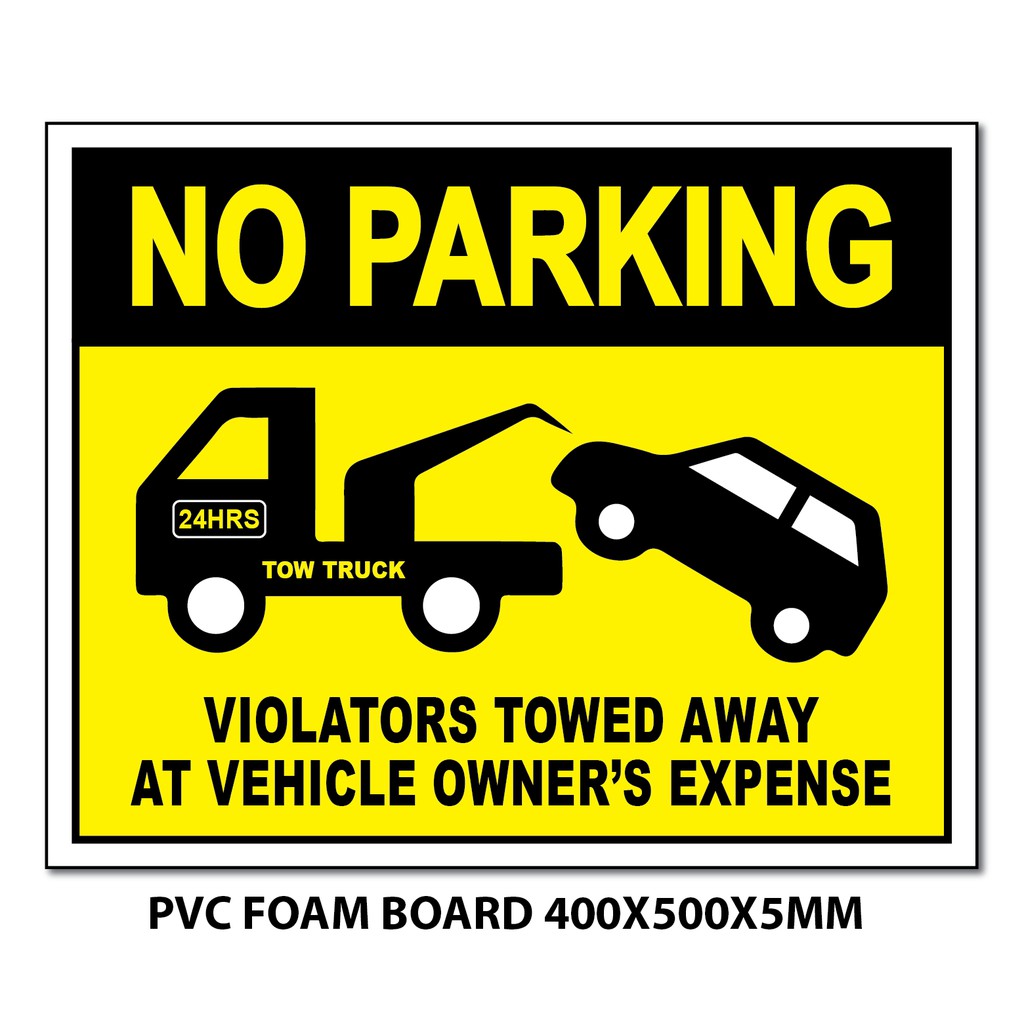 NO PARKING VIOLATORS TOWED AWAY AT VEHICLE OWNER'S EXPENSE SIGN BOARD ...