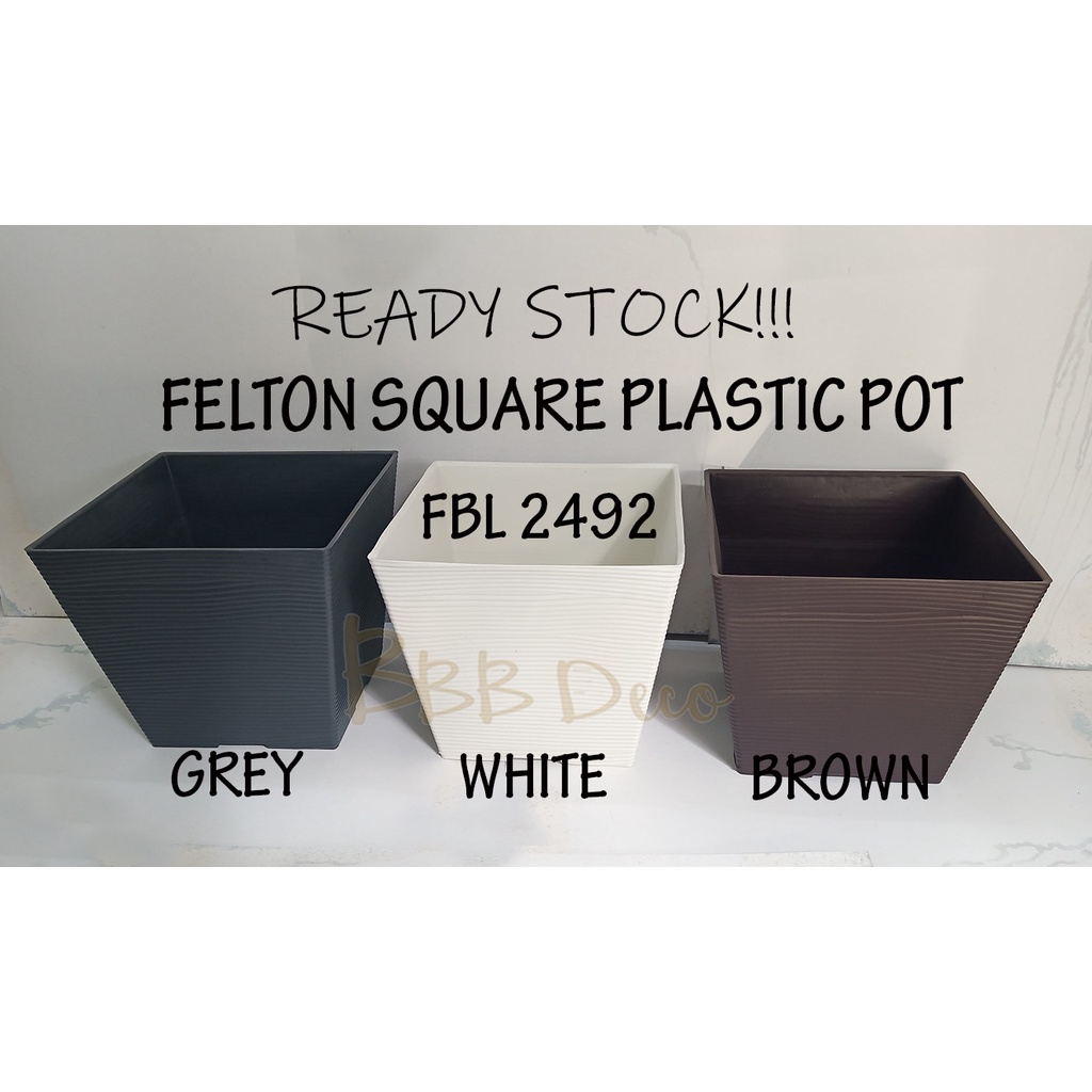 FELTON SQUARE FLOWER POT 2492 /PASU BUNGA SEGI EMPAT PLASTIC 2492_FOR ...