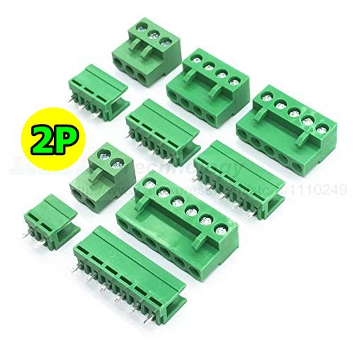 HIJAU Terminal Block Plugable Connector 5.08 mm 2 pin Green Screw 2p ...