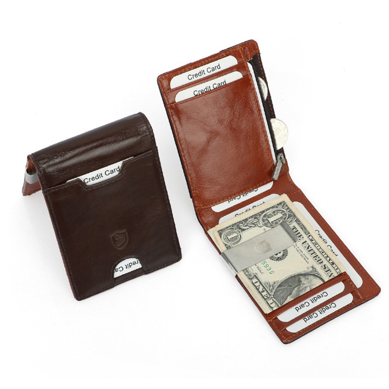 Genuine Leather Men's Wallet With Coin Pocket Credit Card Holder Purse ...