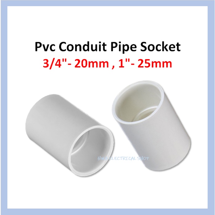 PVC Conduit Fittings Socket 20mm / 25mm (50pcs / 100pcs) | Shopee Malaysia