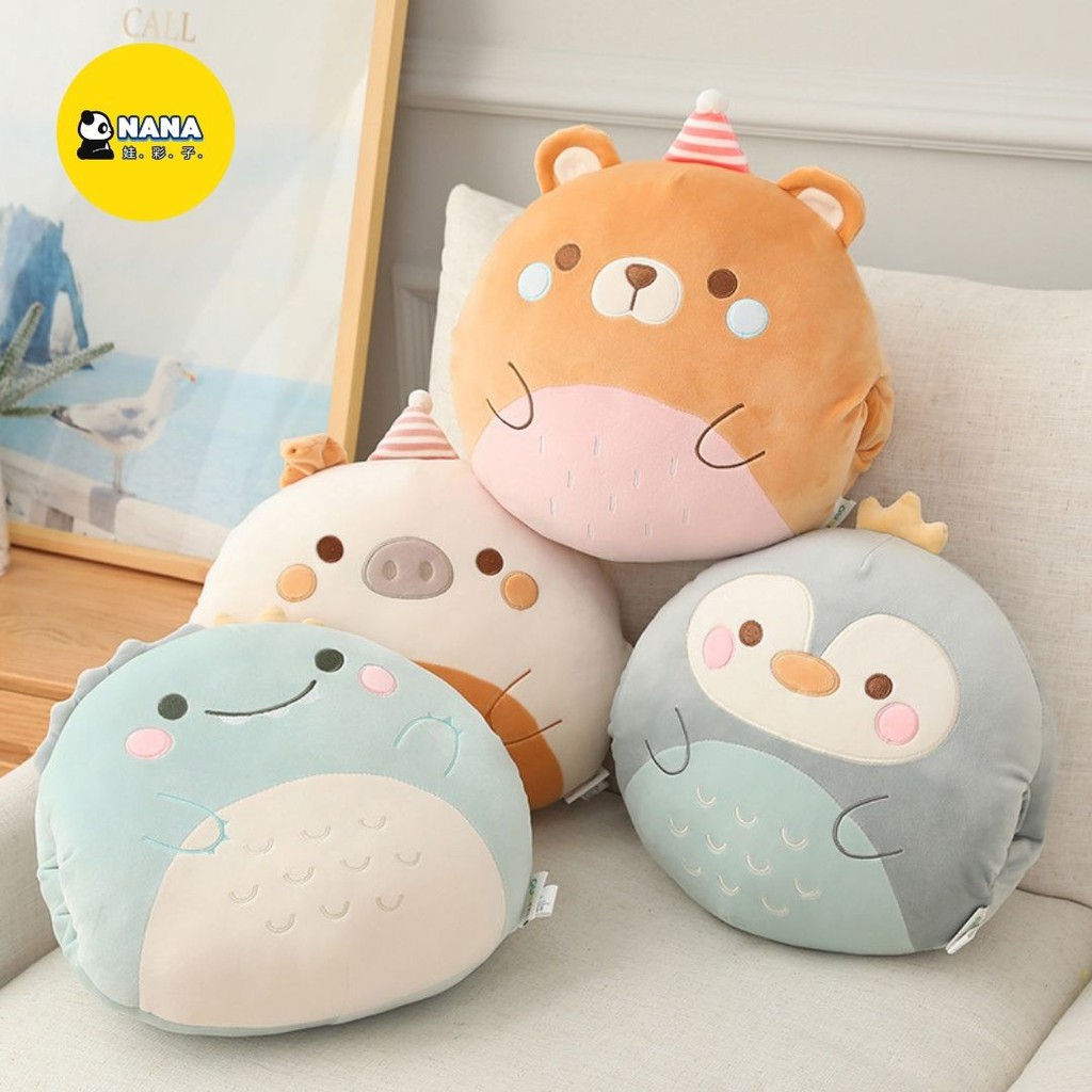 Animal Cartoon Super Soft Plushies Stuffed Toys with Handwarmers Travel ...