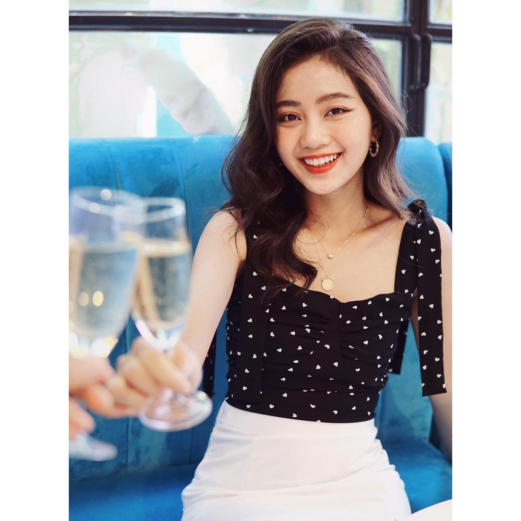 Pass Two-wire shirt Hey April small heart pattern | Shopee Malaysia