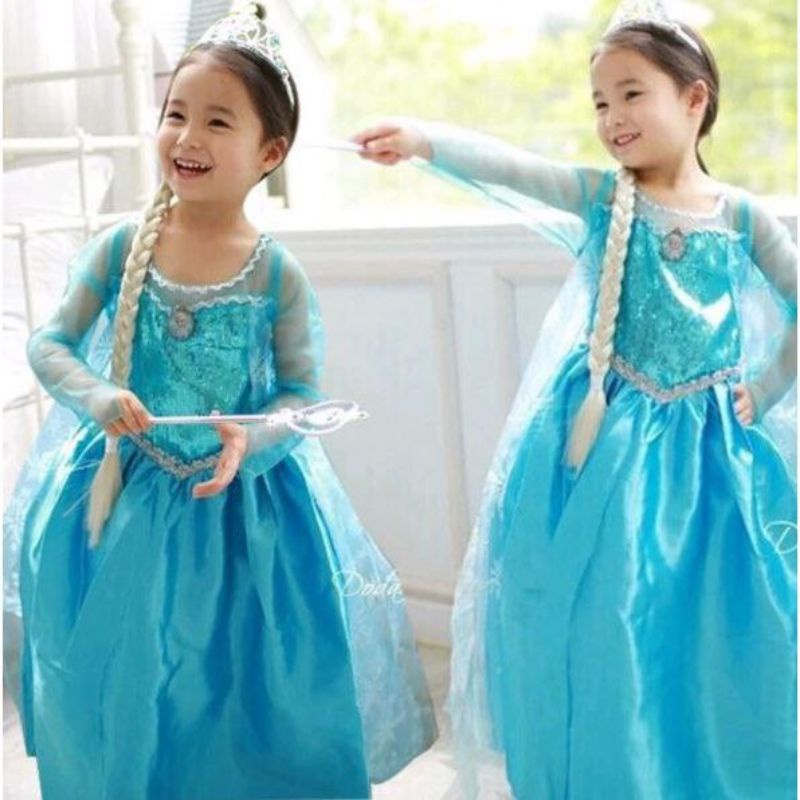 Baju Frozen Dress Budak Princess Elsa Gaun Kanak Kanak Frozen Elsa ...
