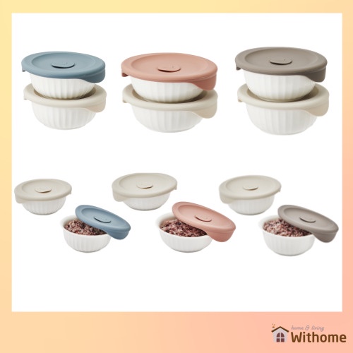 [Lock&Lock] Locknlock Ceramic Meal Container Food Container 250ml 2P Set / 355ml 2p Set / 450ml ...