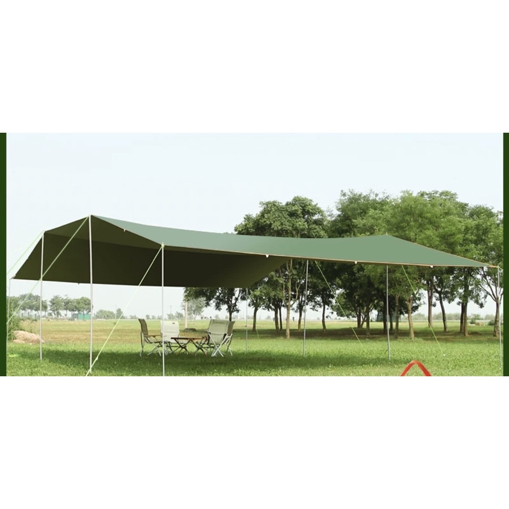 Big Lightweight flysheet 6x8 BLACK (WITHOUT POLE) Camping Tent Trap ...