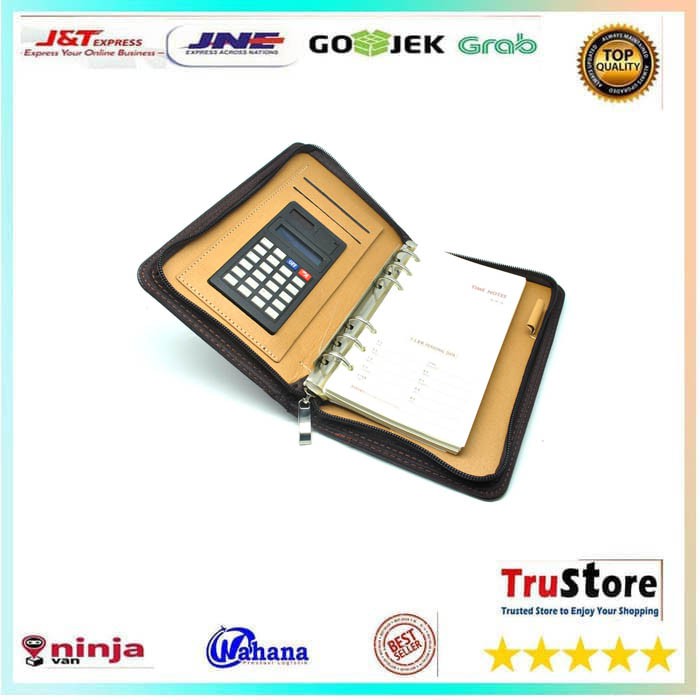 Leather Cover Binder notebook with Calculator notebook worksheet ...