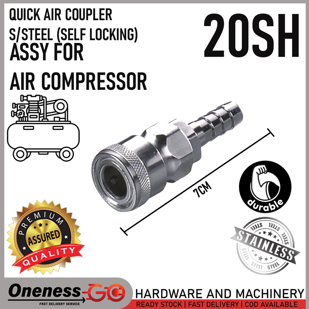 QUICK AIR COUPLER 20SH -S/STEEL (SELF-LOCKING) | Shopee Malaysia