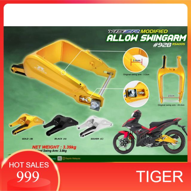 Swing Arm R6 For Yamaha Y15 Y15ZR Y16 RS150 RSX V1 V2 LC135 Arm Besar ...