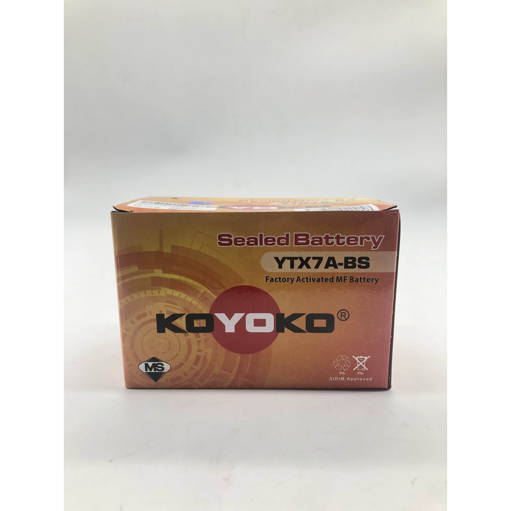 KOYOKO SEALED BATTERY BATERI MOTOSIKAL YTX7A-BS YTX7A YTX7ABS YTX7 ...