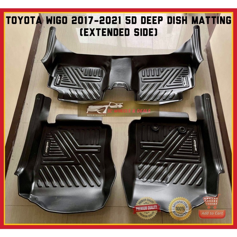 TOYOTA WIGO 2017-2021 5D DEEP DISH MATTING (EXTENDED SIDE) | Shopee ...