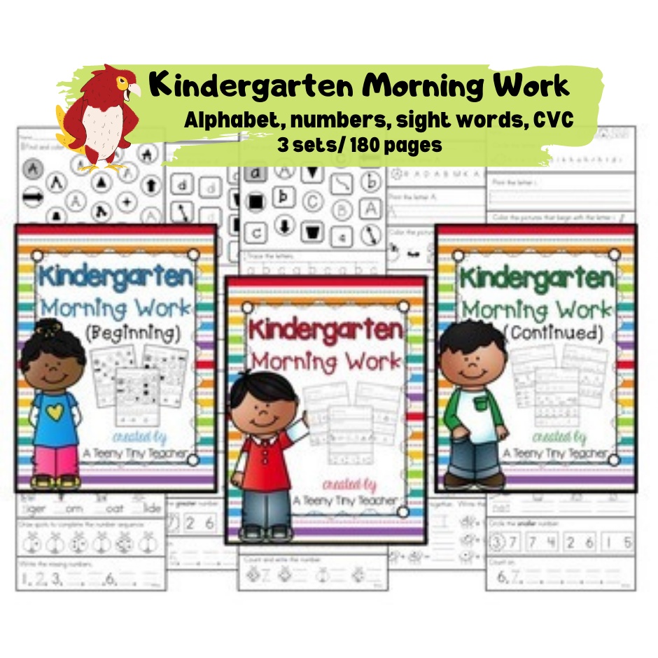 A93 - Printable Kindergarten Morning Work 180 pages [PDF] alphabet ...