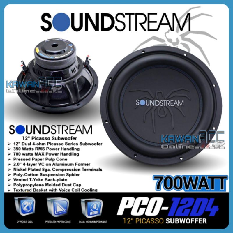 SOUNDSTREAM 12" inch Subwoofer 700 Watts Double Voice Coil Woofer ...
