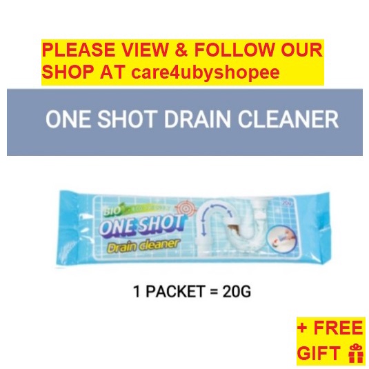 ONE SHOT BIO ECO-FRIENDLY DRAIN CLEANER FOR TOILET AND KITCHEN (20G ...