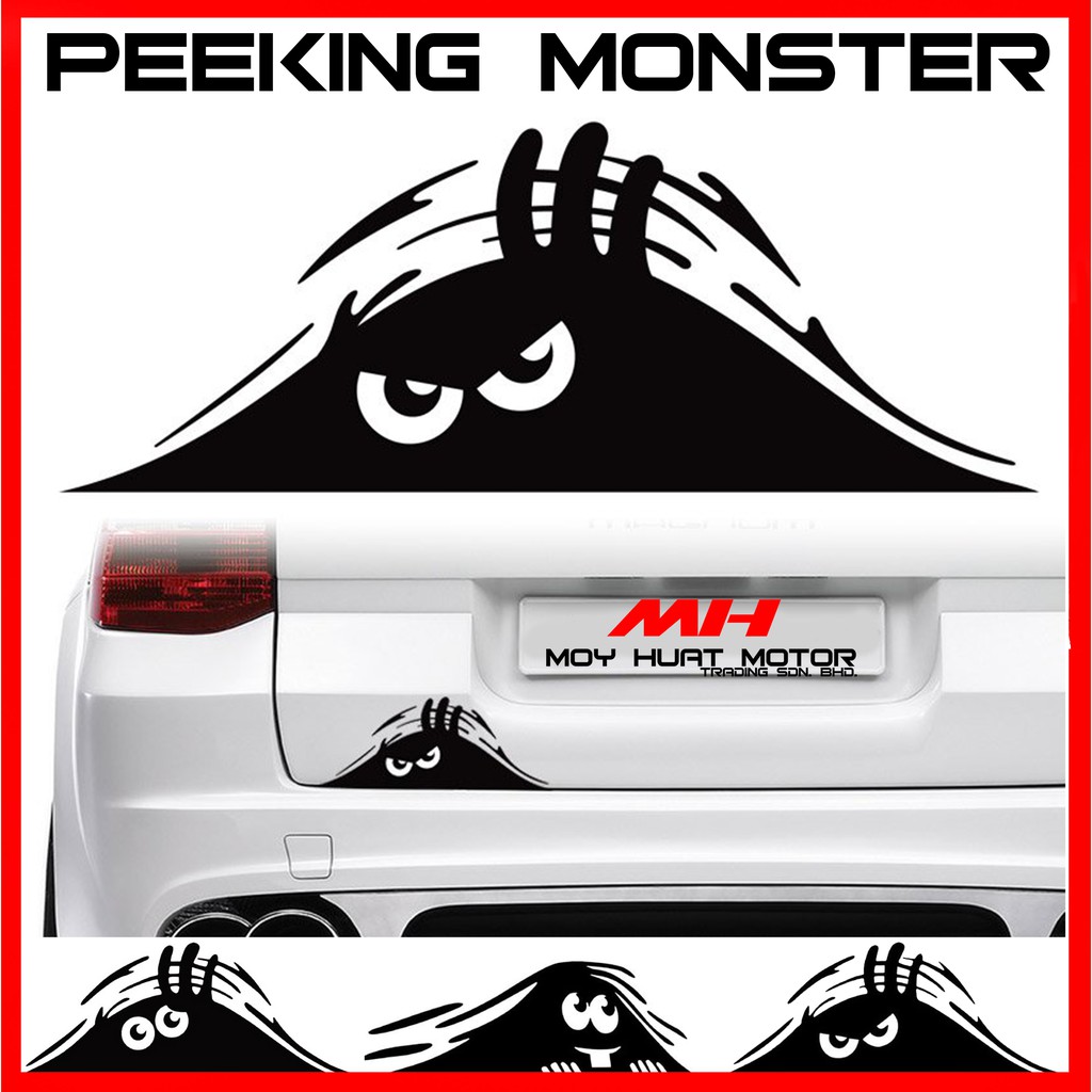 Stickers kereta peeking monsterFunny Peeking Monster Scary Eyes Vinyl ...