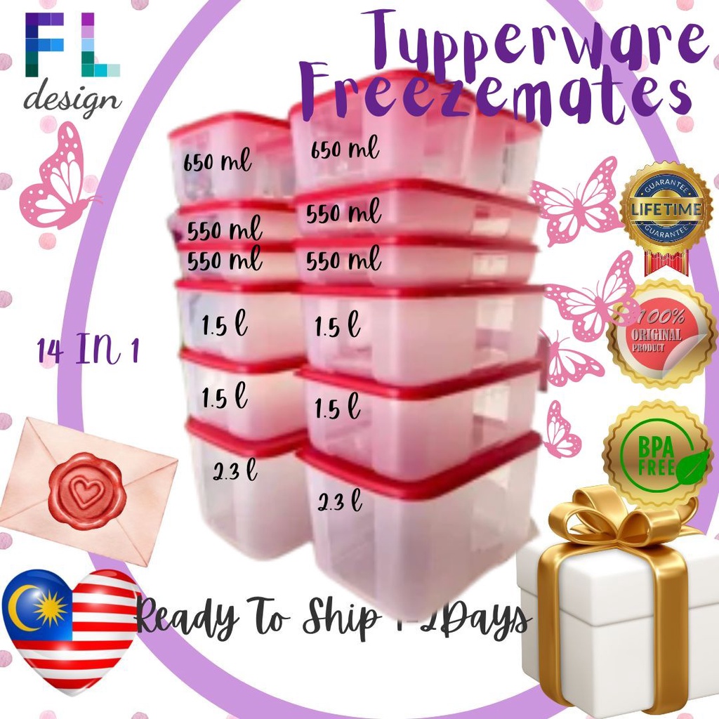 🎁 Hadiah Tupperware🎁Wish card 🎁READY STOCK Tupperware FreezerMate Set ...