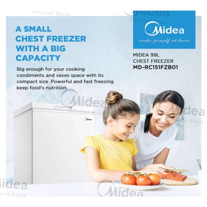Midea Chest Freezer | Peti Beku 99L MD-RC151FZB01 | Shopee Malaysia