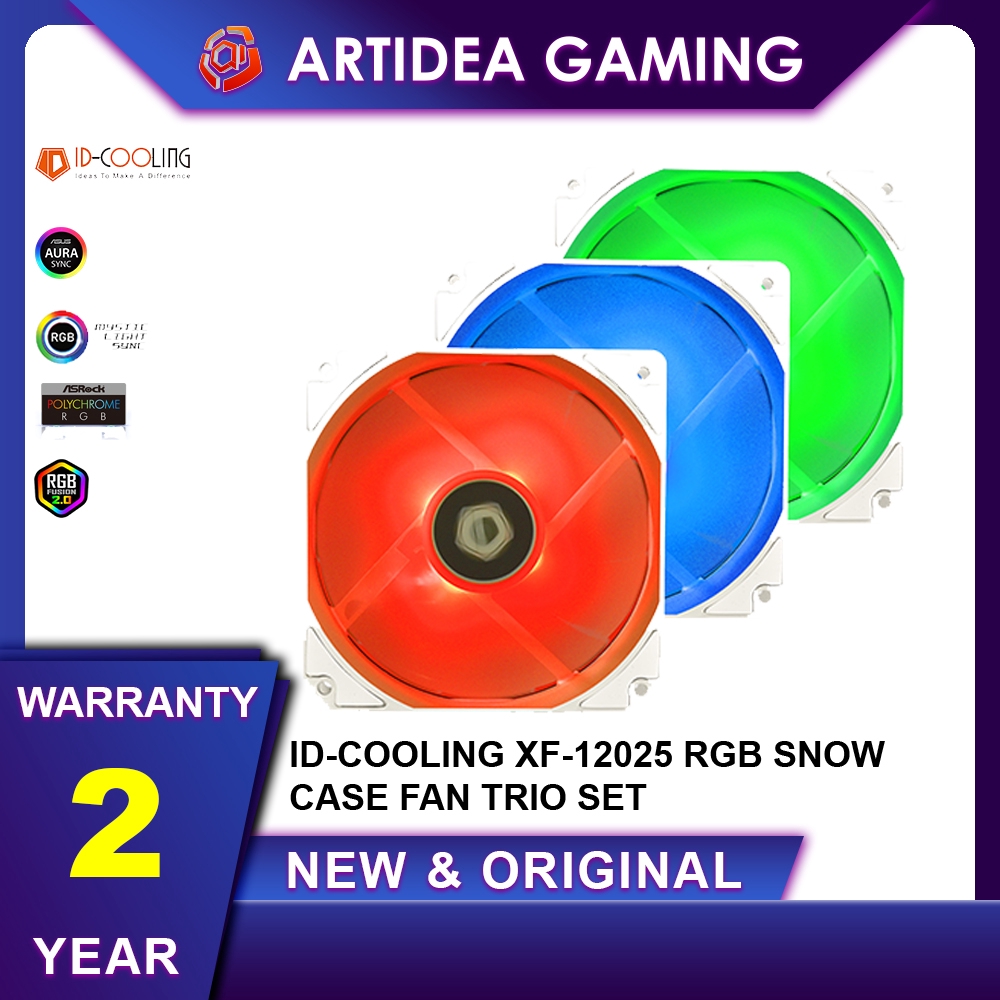 ^ ID-COOLING XF-12025 RGB SNOW CASE FAN TRIO SET - IDC-XF-12025-RGB ...