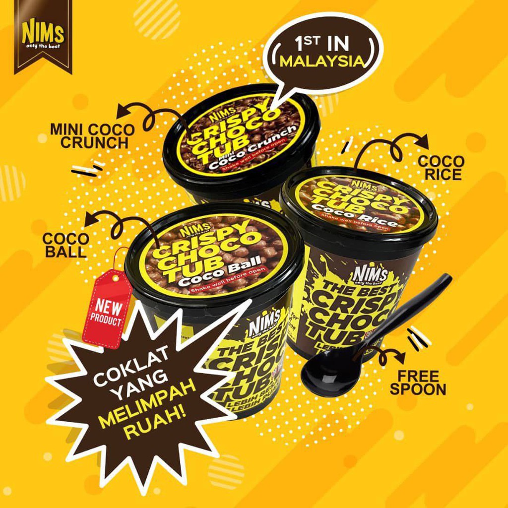 NIMS CRISPY CHOCO TUB CHOCO JAR CHOCOLATE PREMIUM (READY STOCK ...