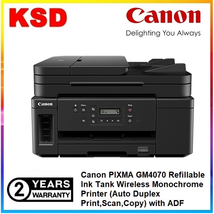 Canon PIXMA GM4070 Refillable Ink Tank Wireless Monochrome Printer ...