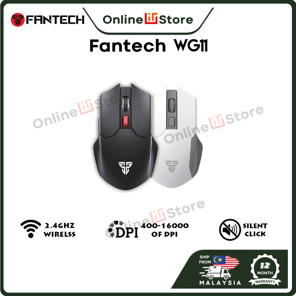 Fantech WG11 Cruiser 2400 DPI Wireless 2.4 Pro Lower Noise Gaming Mouse ...